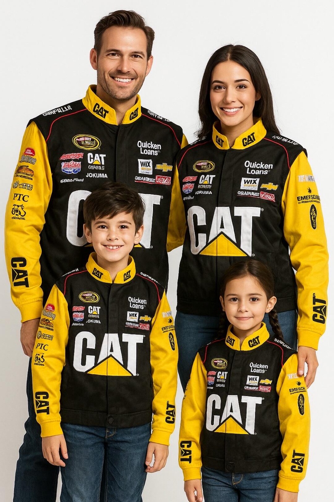 CAT Racing Team Jacket | Family Matching NASCAR Style Jackets | Black ...