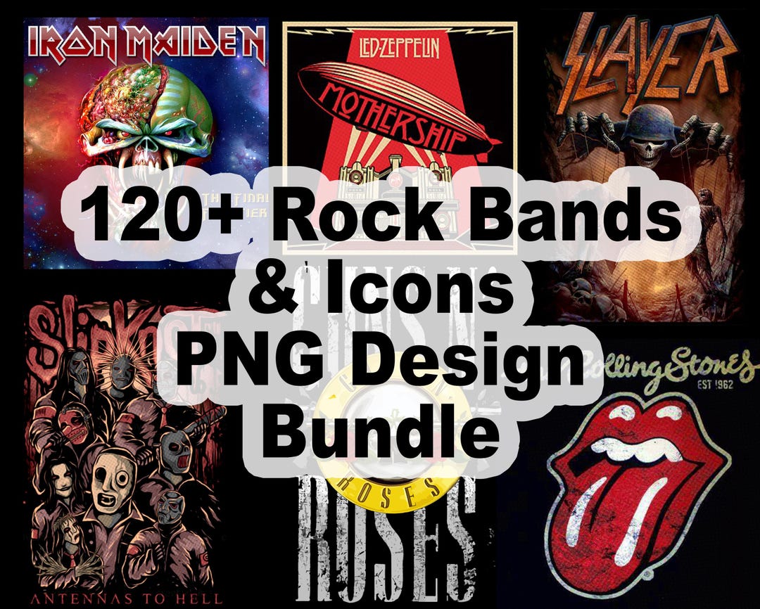 120+ Iconic Rock Band PNG Bundle | Retro Band-inspired Designs | DTF ...