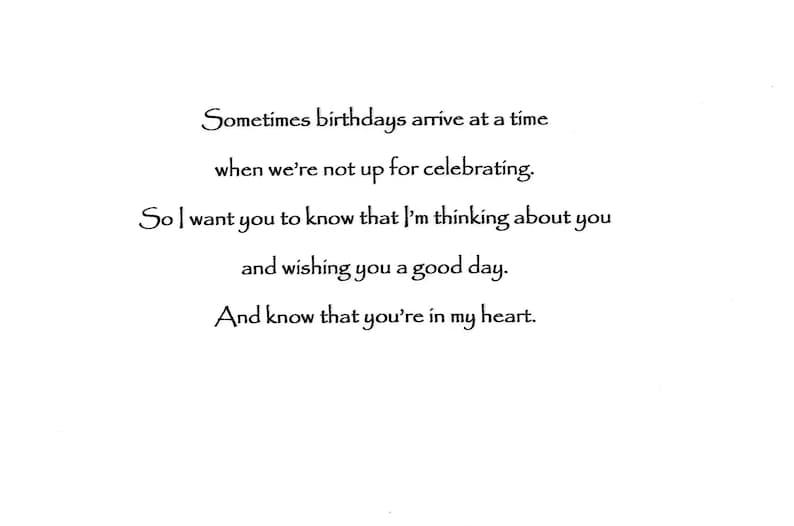 Somber Birthday Card Bereavement Birthday /grief Loss Depressed Sad ...