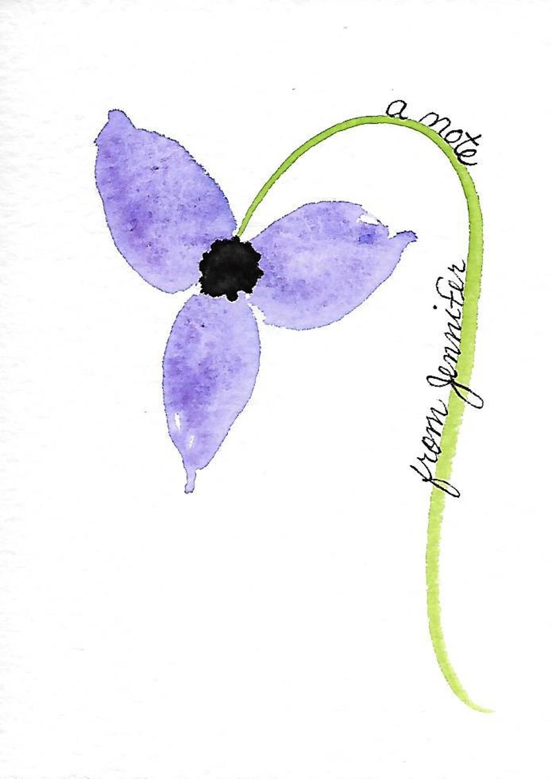 Watercolor Flower Note Packs/ PERSONALIZED for FREE/ Nature Stationery ...