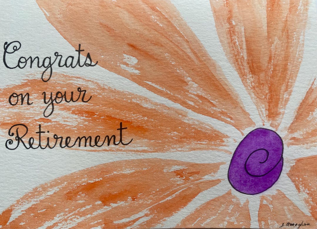 Personalized Retirement Card - Hand-painted Watercolor Daisy - Etsy