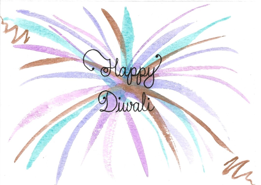 Watercolor Happy Diwali Card: Hand-painted New Beginnings - Etsy
