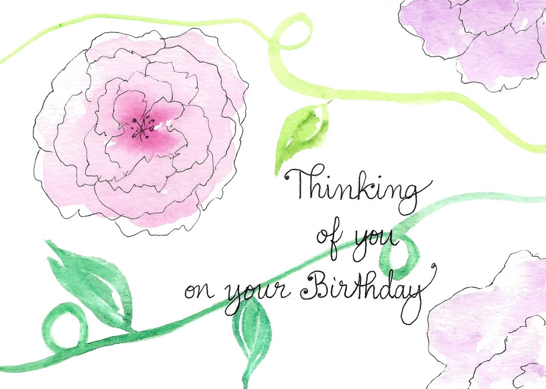 Somber Birthday Watercolor Card/ Bereavement, Grief, Loved One ...