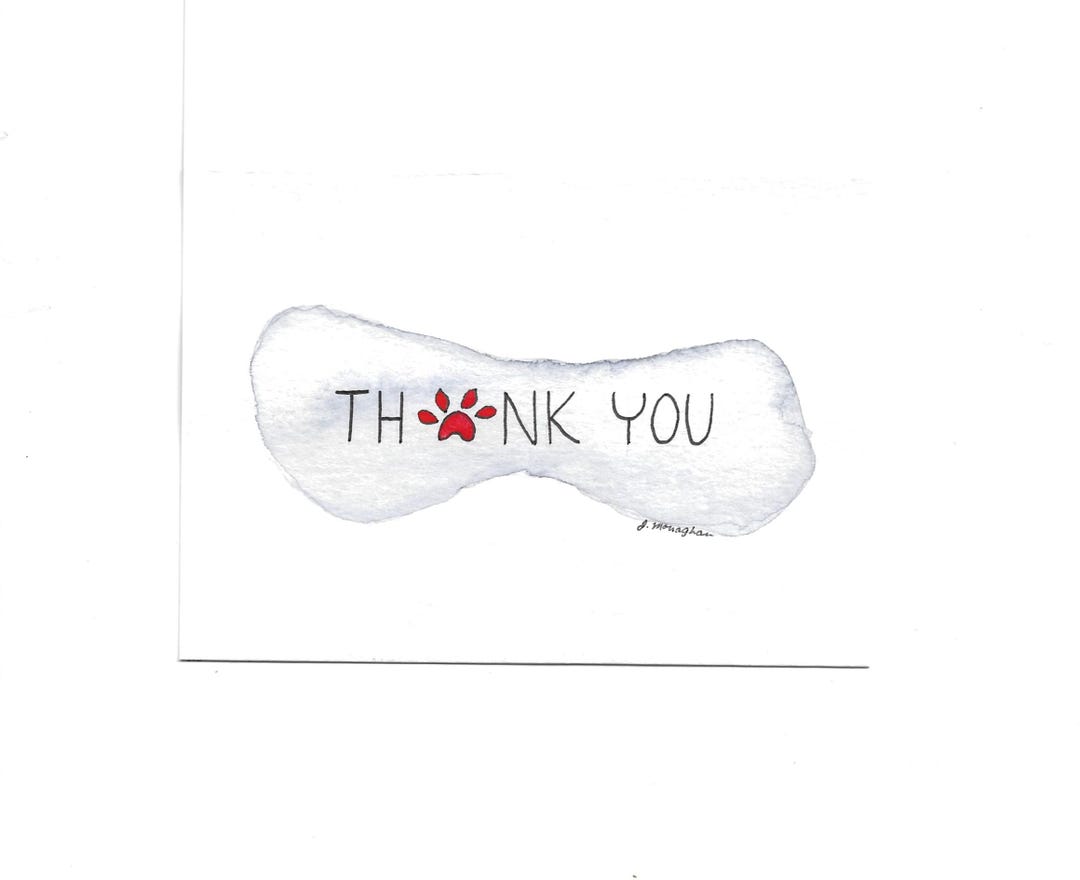 Hand-painted Dog Bone Thank You Cards, Vet/groomer, Small Size - Etsy