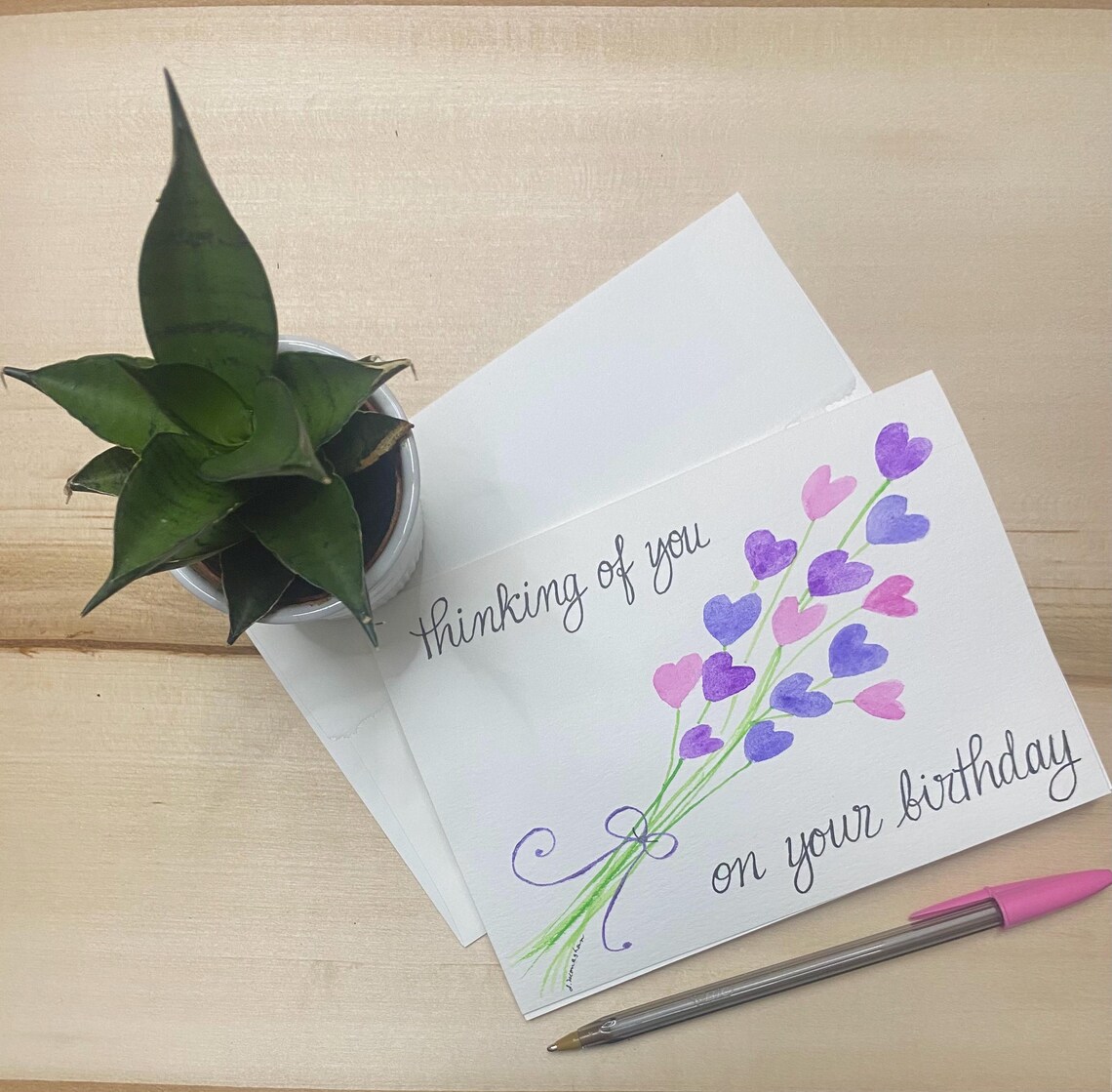 Watercolor Bereavement Birthday Card, Gentle Sympathy - Etsy