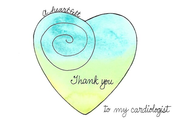 Cardiologist Thank You Card Oncologist Appreciation Doctor | Etsy