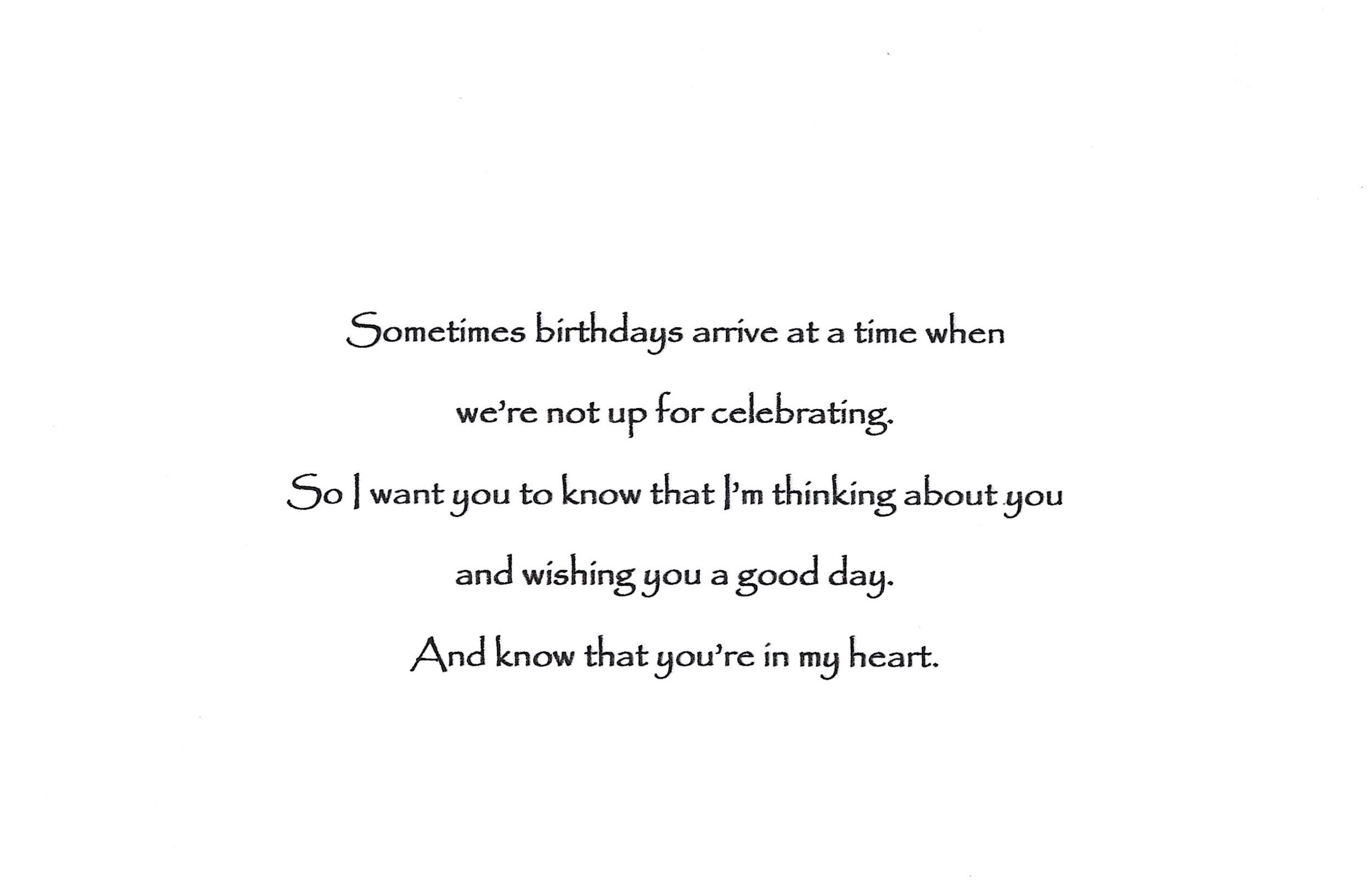 Somber Birthday Card Bereavement Birthday /grief Loss Depressed Sad ...