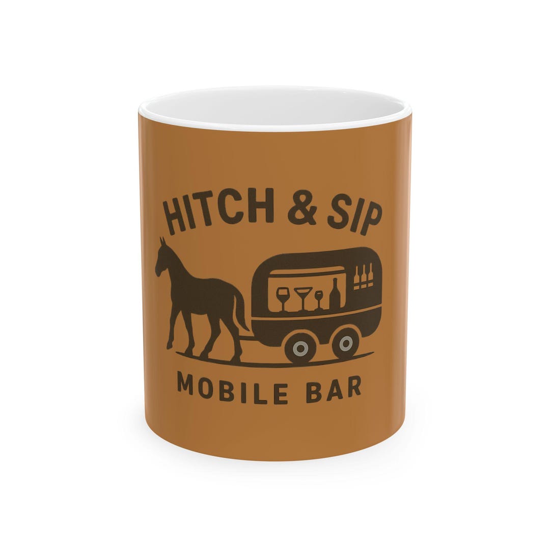 Hitch & Sip Ceramic Mug - Perfect for Horse Lovers, Home Bar, Unique ...