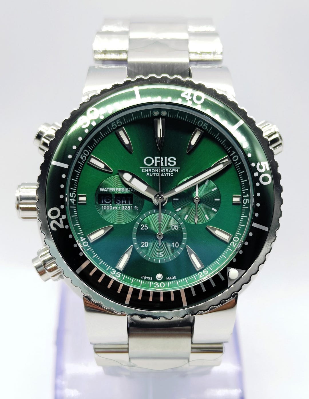 Vintage Excellent Oris Aquis Chronograph Rotating Bezel Date Indicator ...