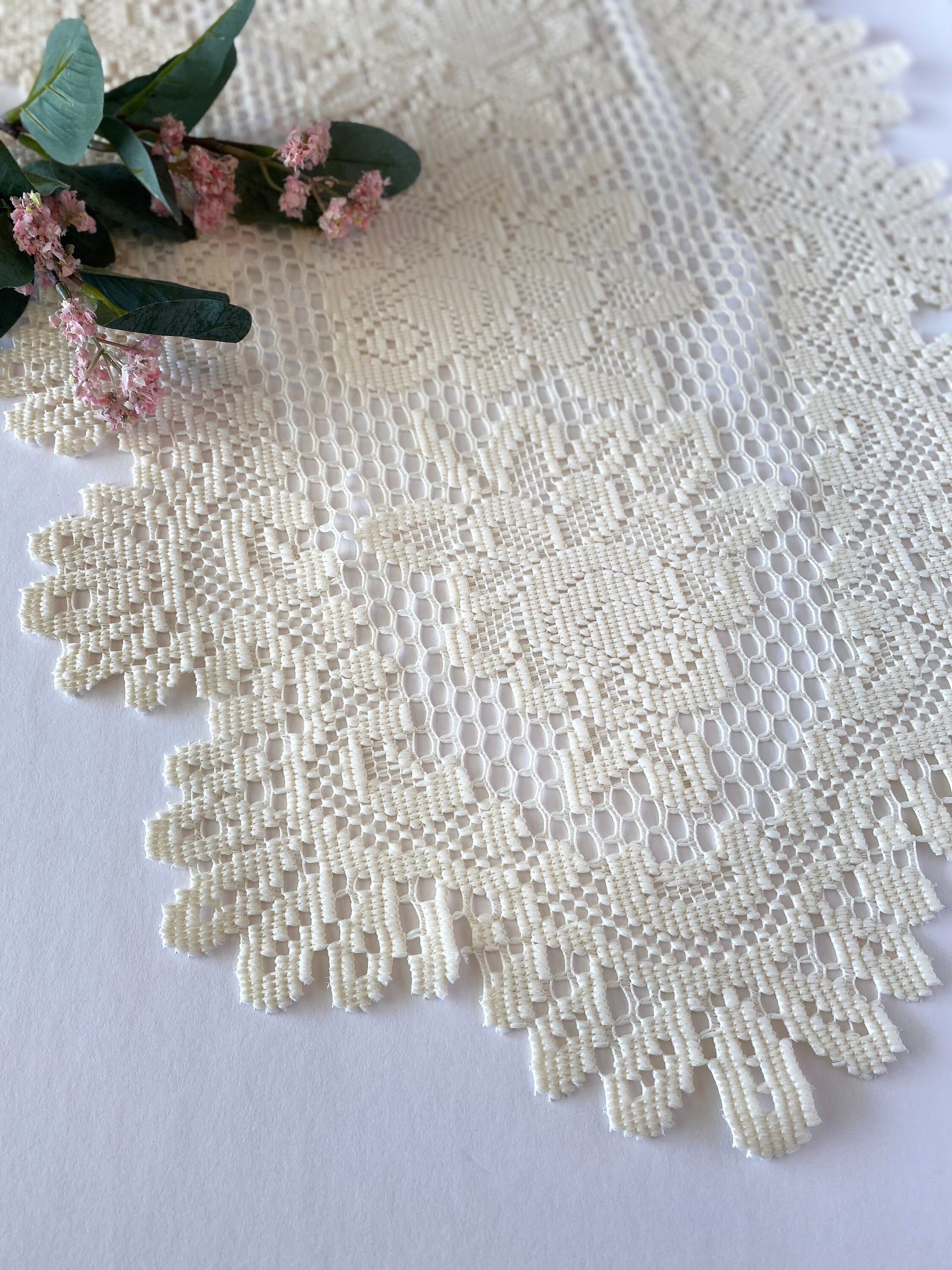 Vintage Lace Table Runner, Shabby Chic, Cottage, Farmhouse, French ...