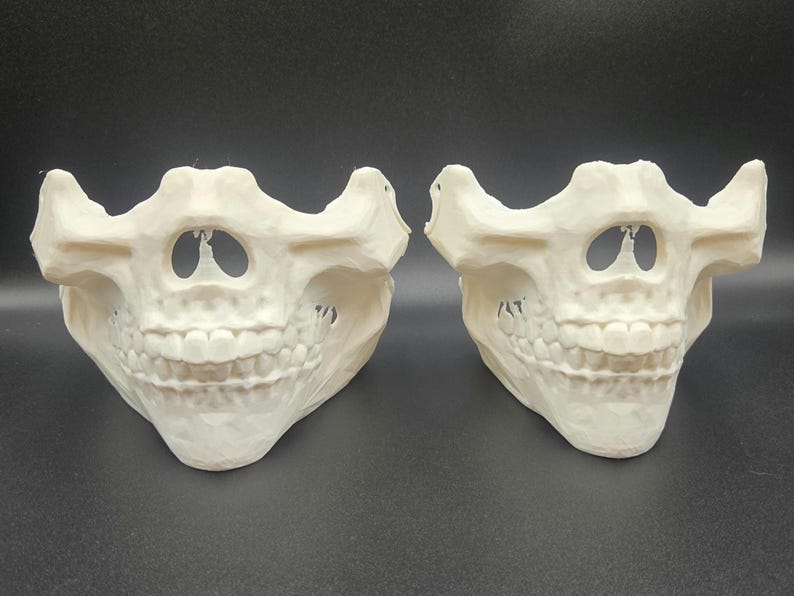 Skull Half Face Mask – 3D Printed Skeleton Mouth Mask for Halloween ...