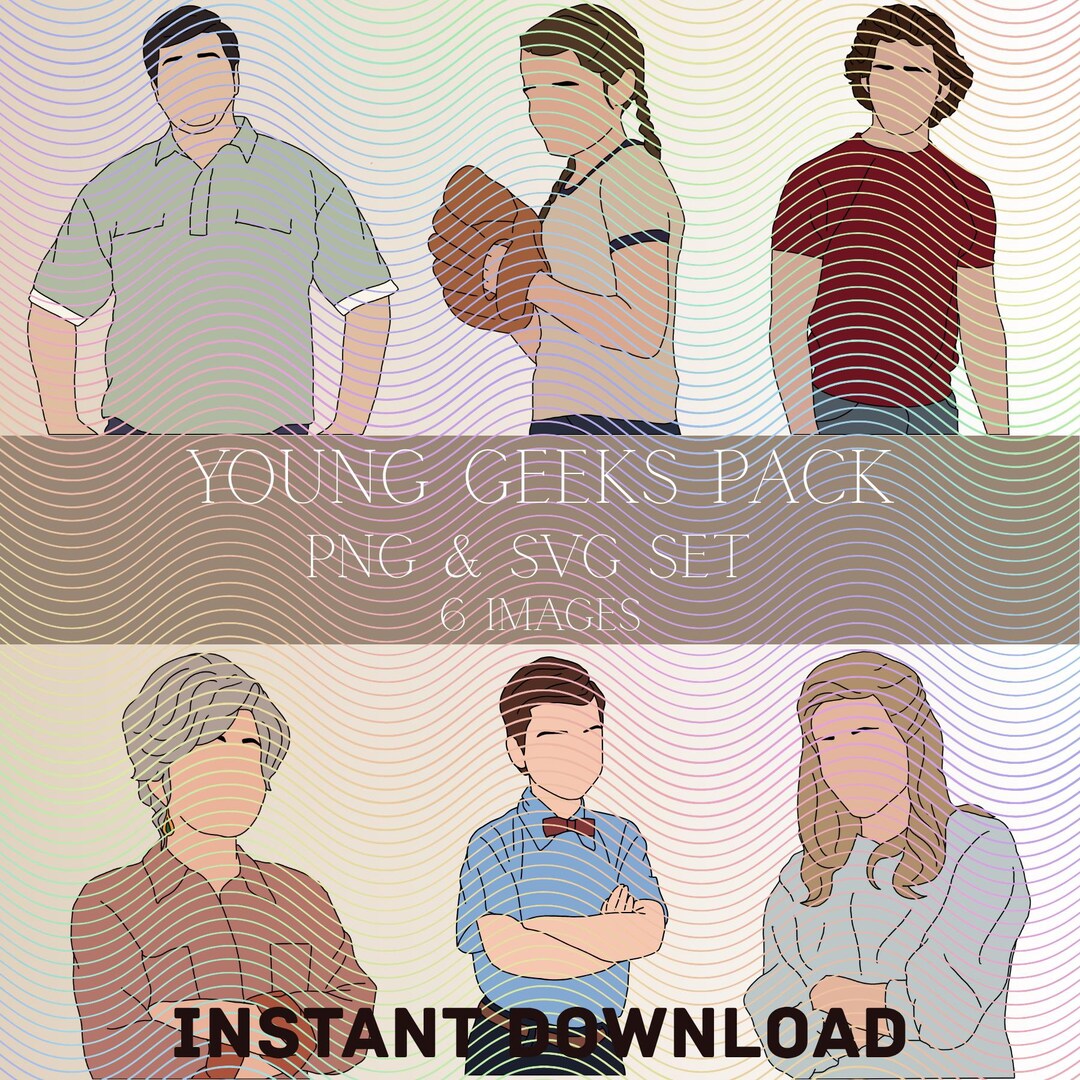 Young Geeks Pack 6 Images Set SVG, PNG, Hand Drawn Digital Download - Etsy
