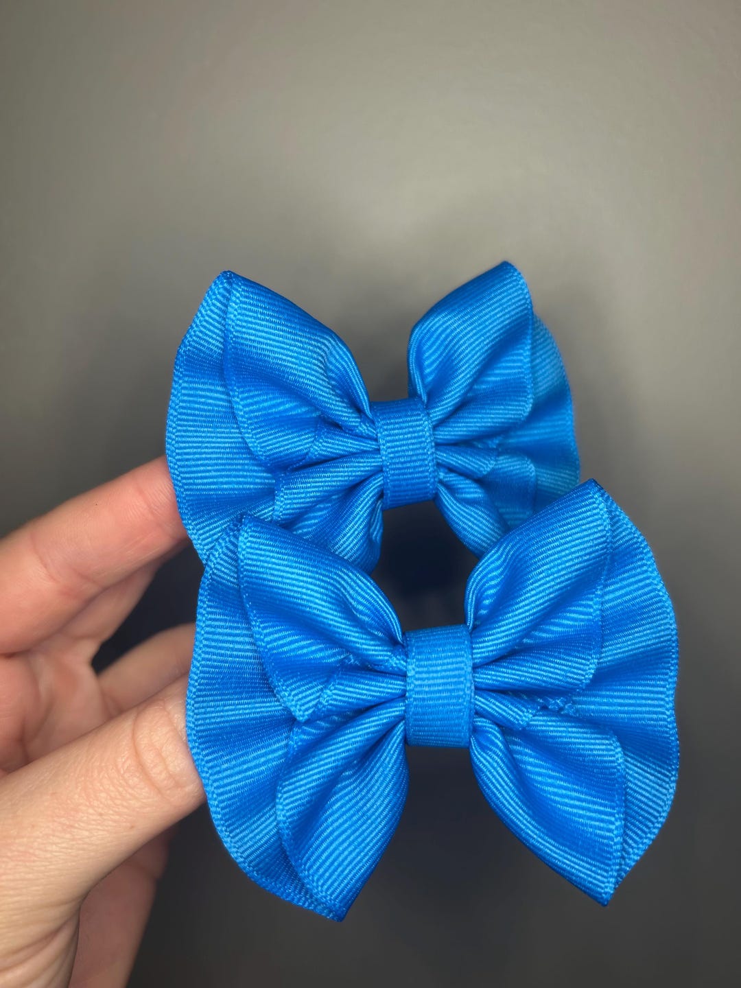 Bright Blue Ruffle Pigtail Bows - Etsy