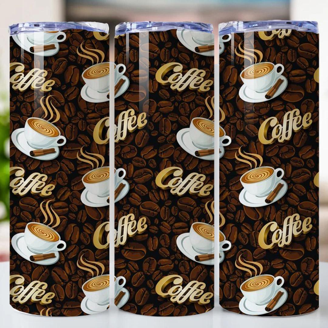 Coffee Tumbler Wrap Designs Bundle, 20 Oz Coffee Sublimation Designs ...