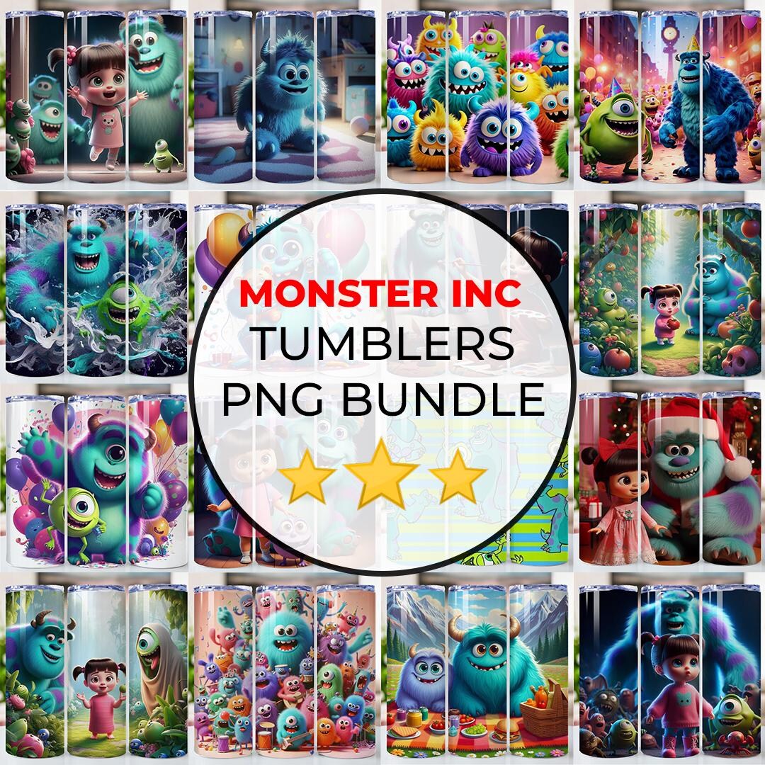 Monsters Tumbler Wrap Png Bundle, Monster Wraps, Monsters Tumbler ...