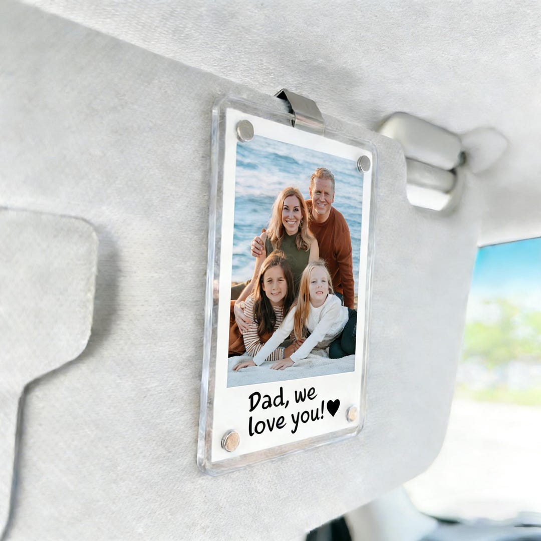 Custom Acrylic Sun Visor Picture Clip,family Photo Car Visor Clip,car ...