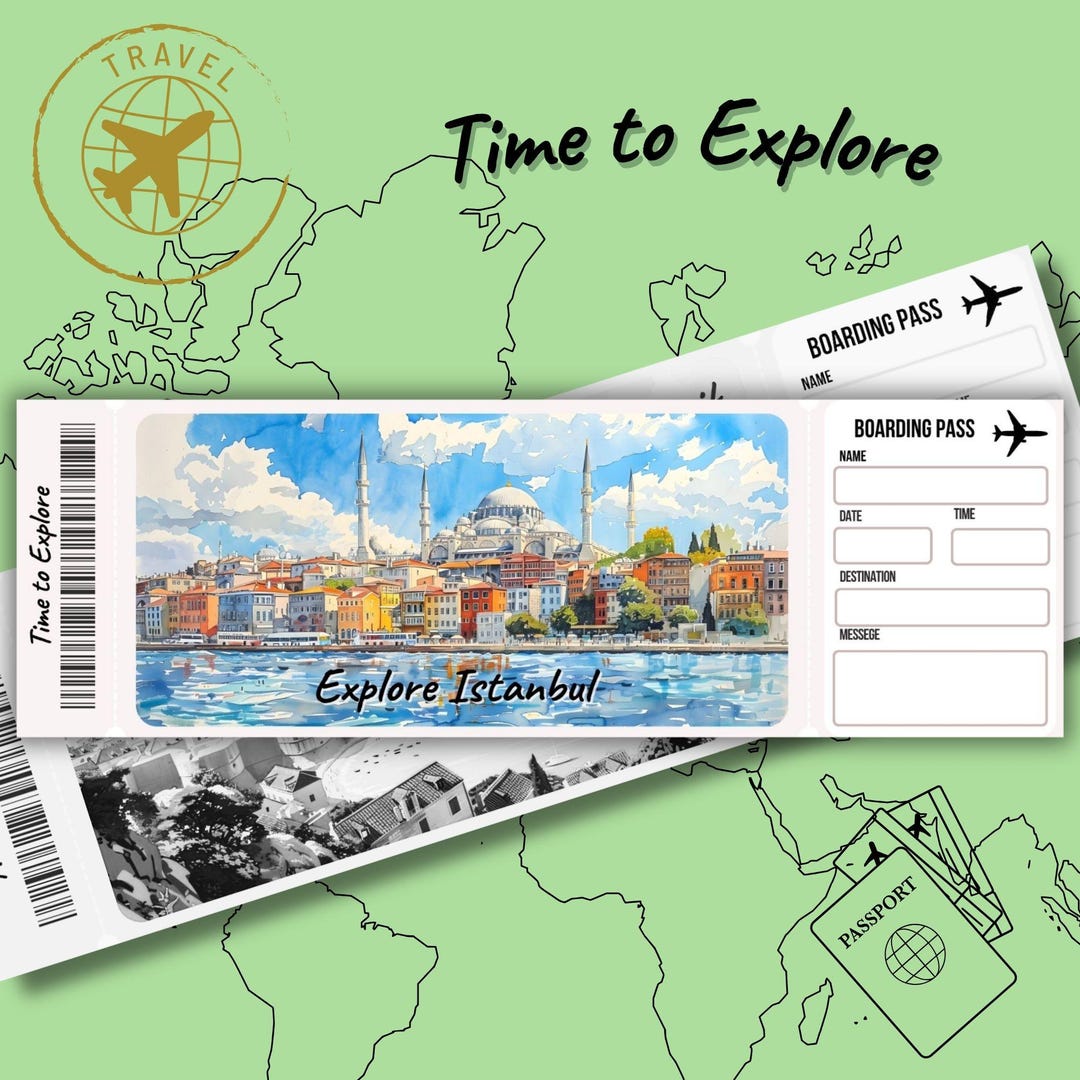 Istanbul Boarding Pass: Surprise Travel Gift Voucher (digital Download ...