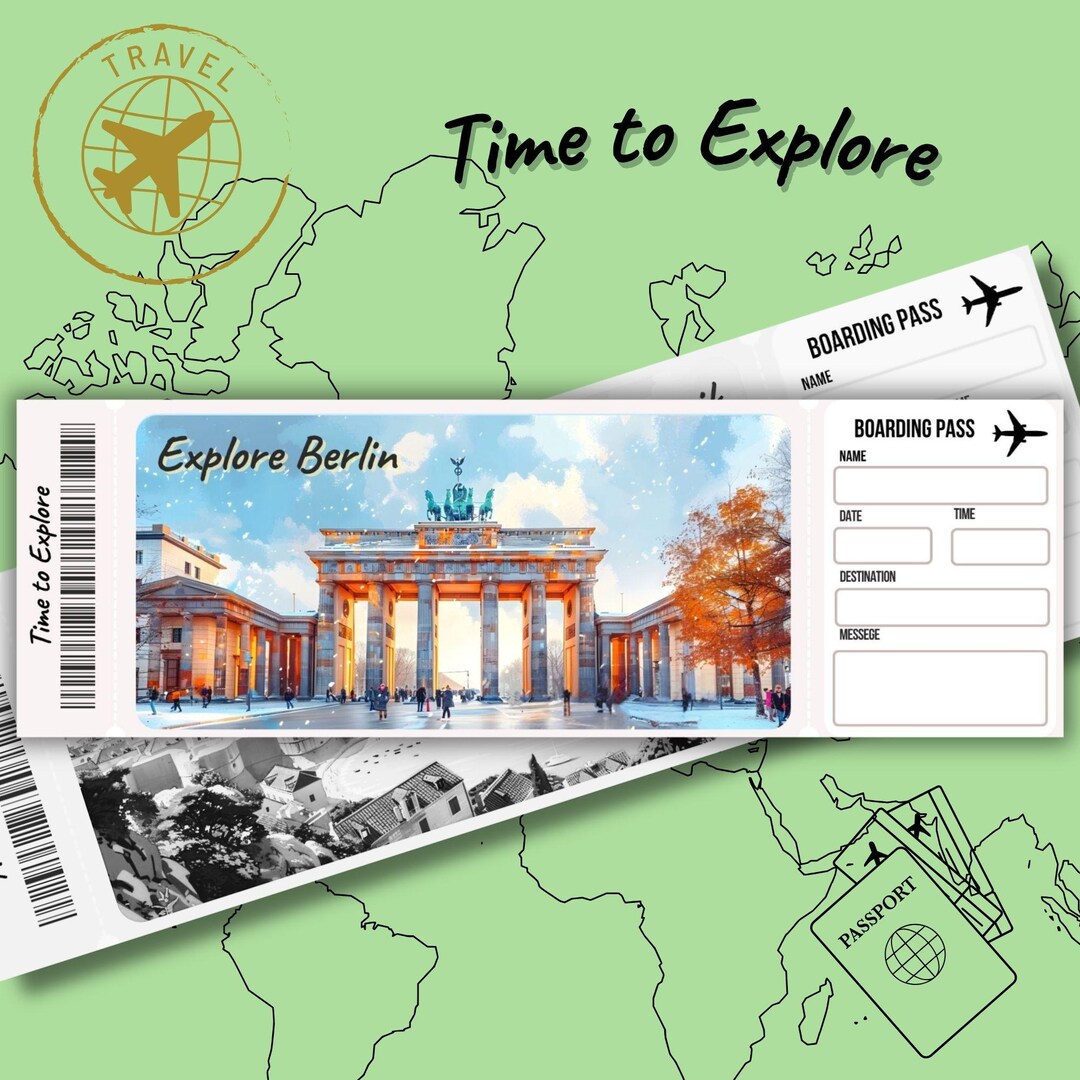 Berlin Boarding Pass: Surprise Travel Gift Voucher (digital Download ...