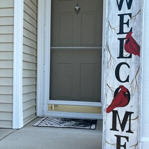 Hand Painted Cardinal Welcome Sign - Etsy