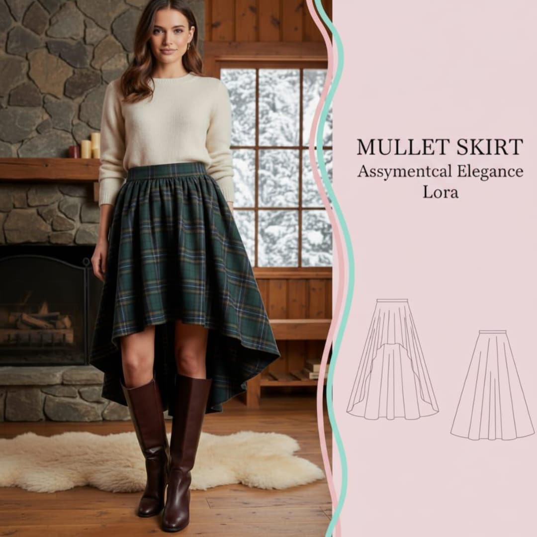Hi-low Skirt Sewing Pattern – Asymmetrical Hem PDF | Sizes US 2–30 / XS ...