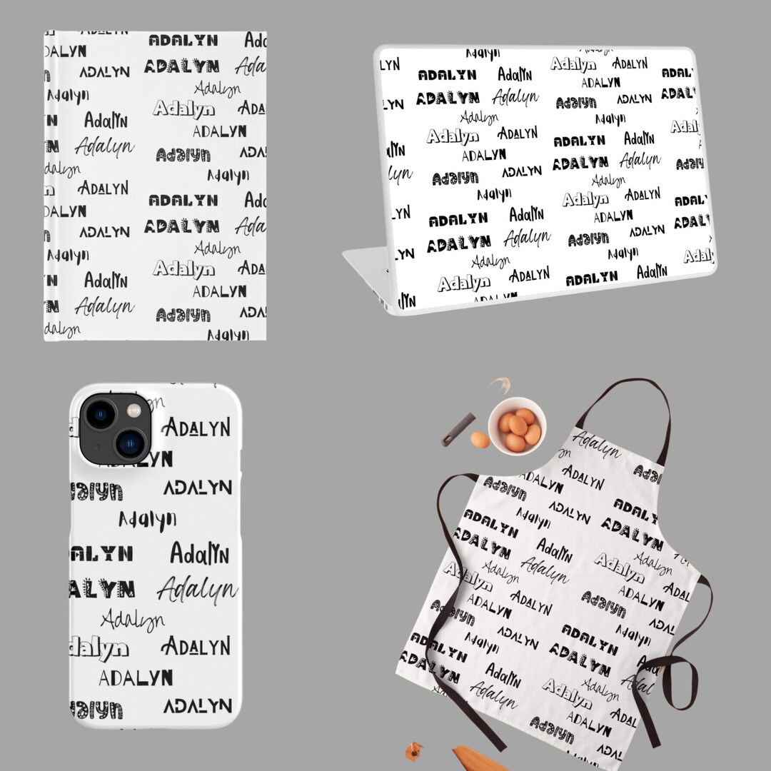 Personalized Digital Name Pattern Uploaded Onto Products - Etsy