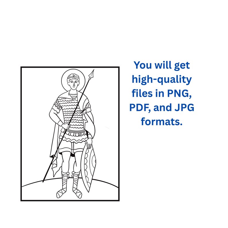 St. Demetrios Orthodox Coloring Page: Christian Icon Art (digital ...
