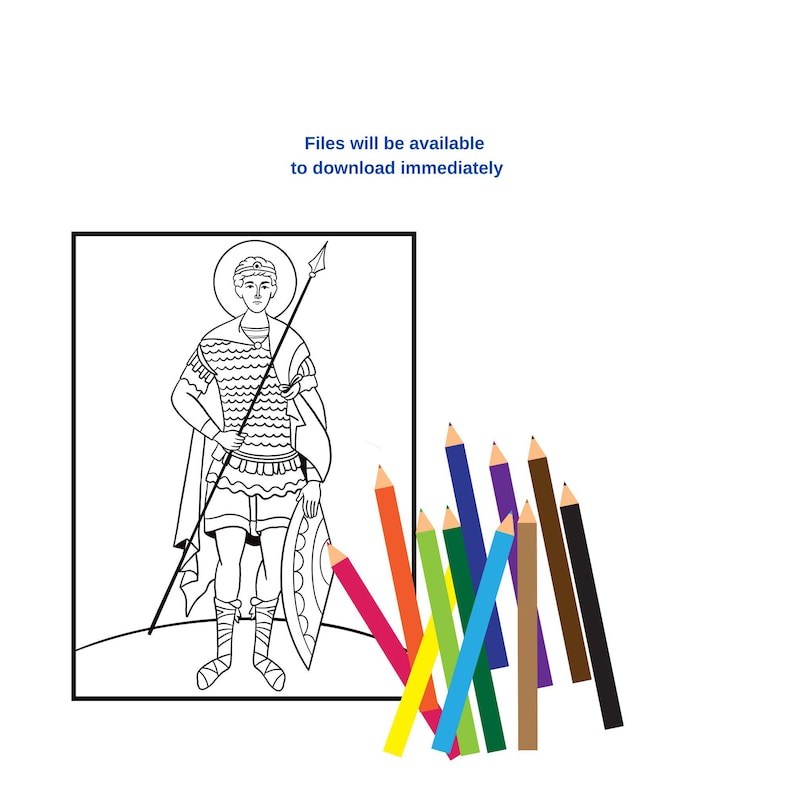 St. Demetrios Orthodox Coloring Page: Christian Icon Art (digital ...