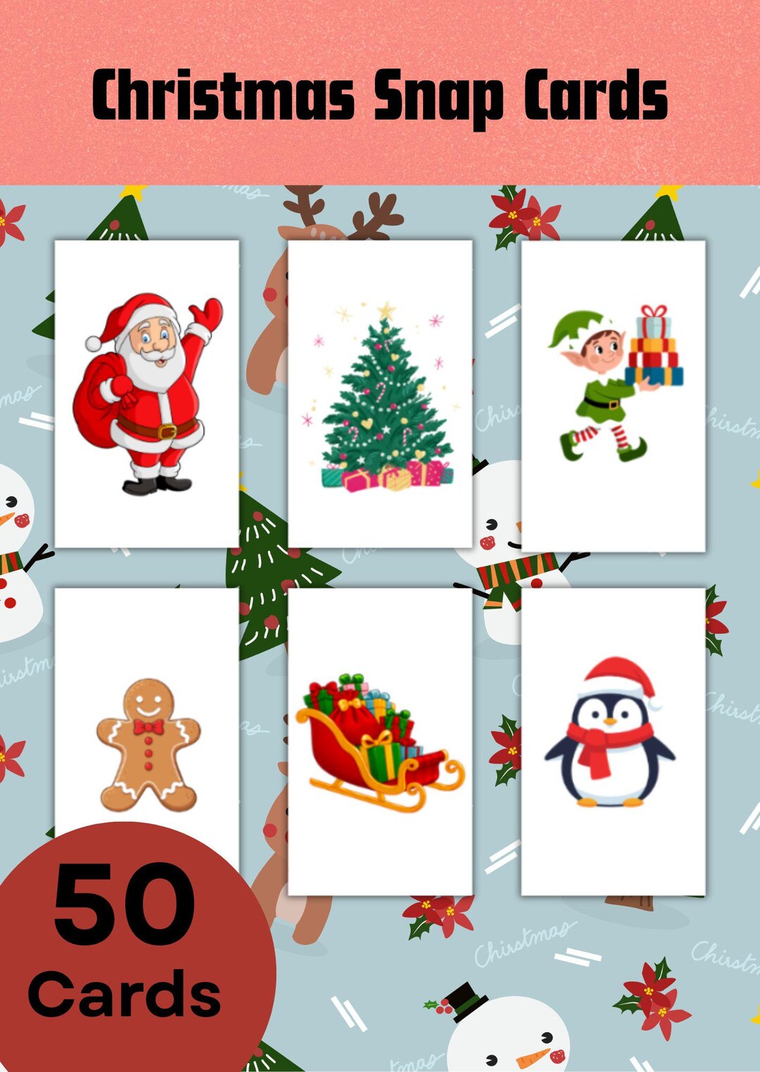 Christmas Snap Cards - INSTANT DIGITAL DOWNLOAD - Etsy