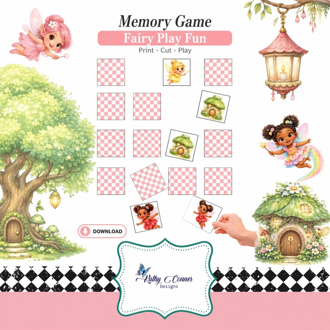 Fun With Fairies Memory Game Printable – Kids Matching Game - Etsy