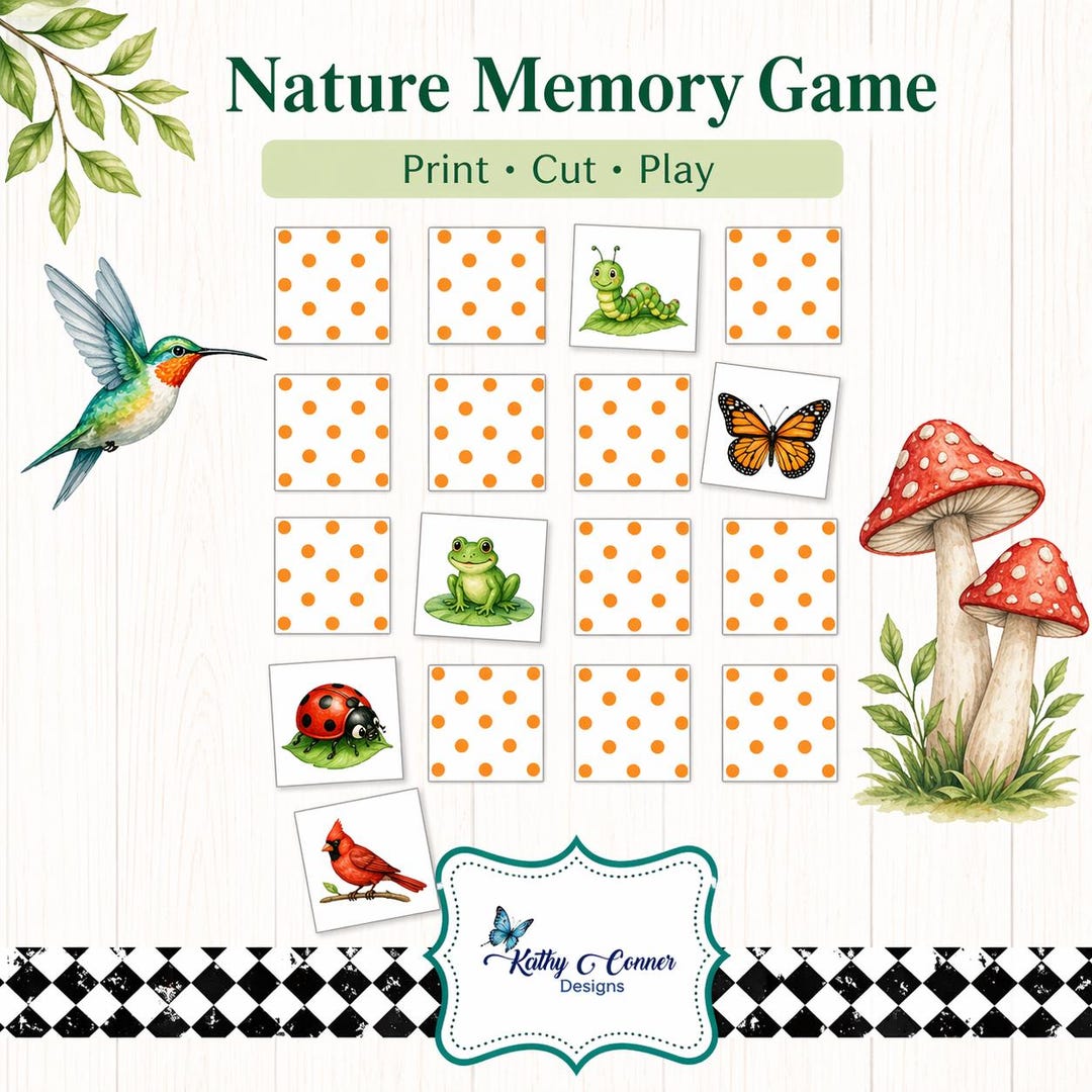 Nature Memory Game Printable – Kids Matching Game - Etsy