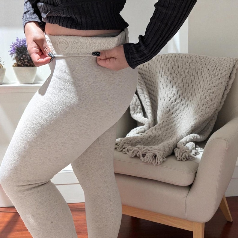 Thick Leggings Sherpa Lined Fleece Leggings Thermal Pants Warm Winter ...