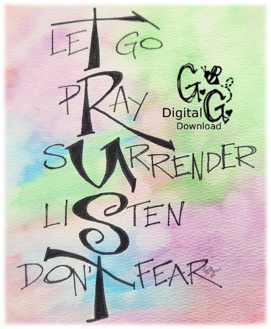 Trust Digital Watercolor Print - Etsy
