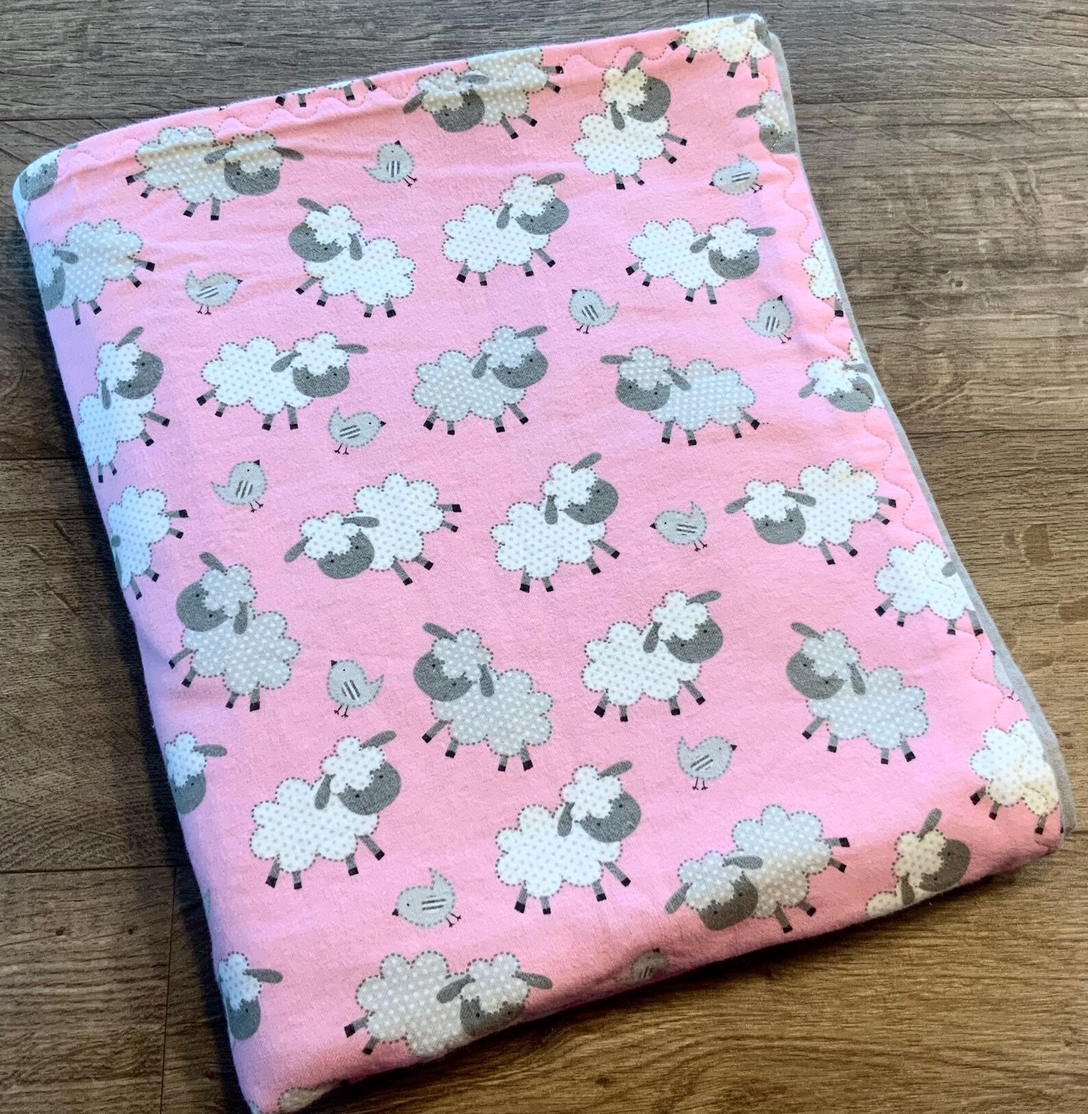 One Double Sided Baby Blanket, Animals, Baby Girl, Flannel, Receiving ...