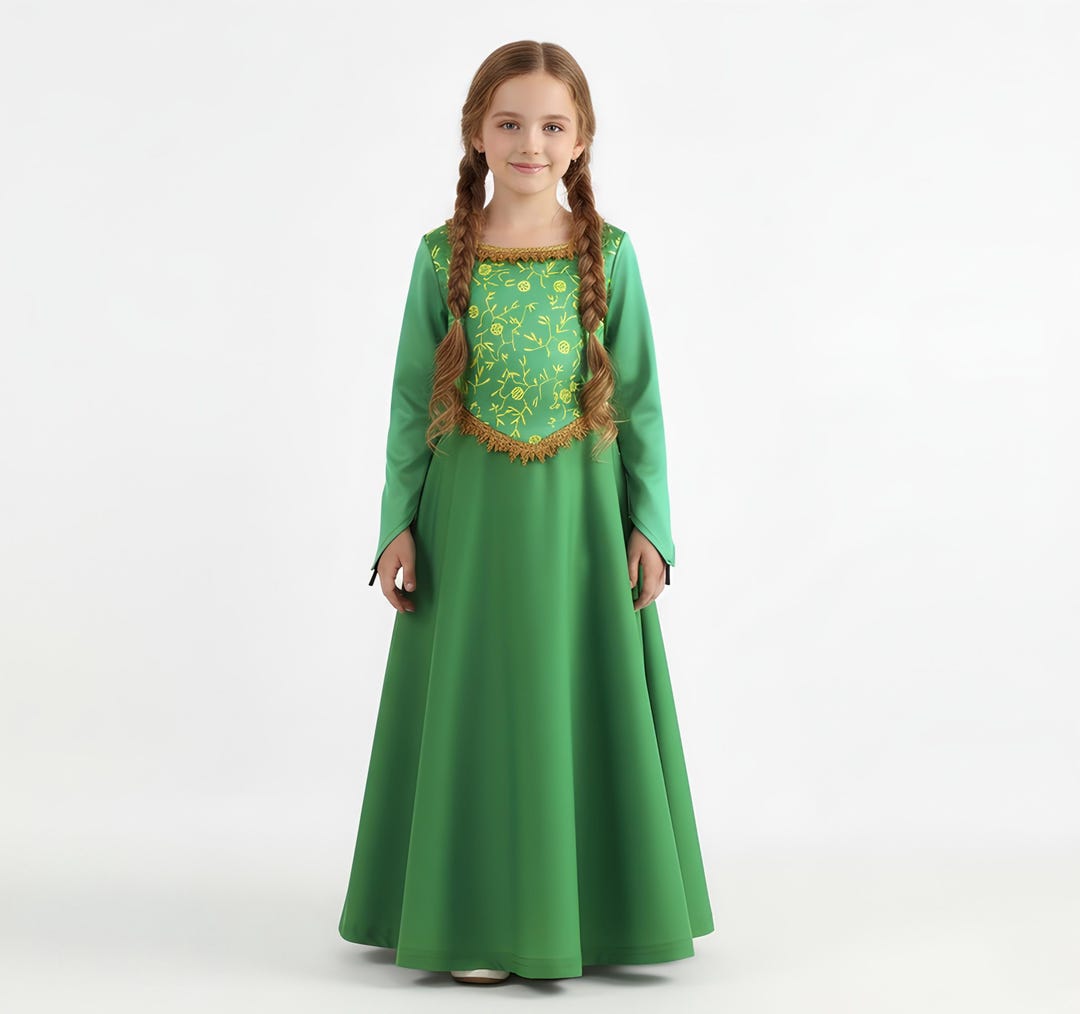 Green Ogre Princess Costume for Girls. Toddler Long Sleeves Dress ...