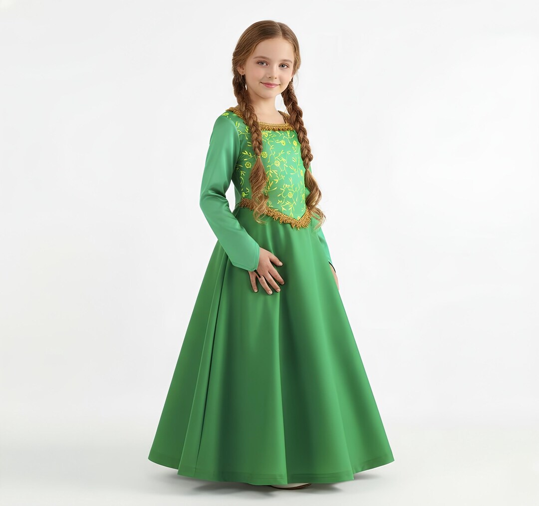 Emerald Swamp Princess Gown for Toddlers. Royal Medieval Girl Costume ...