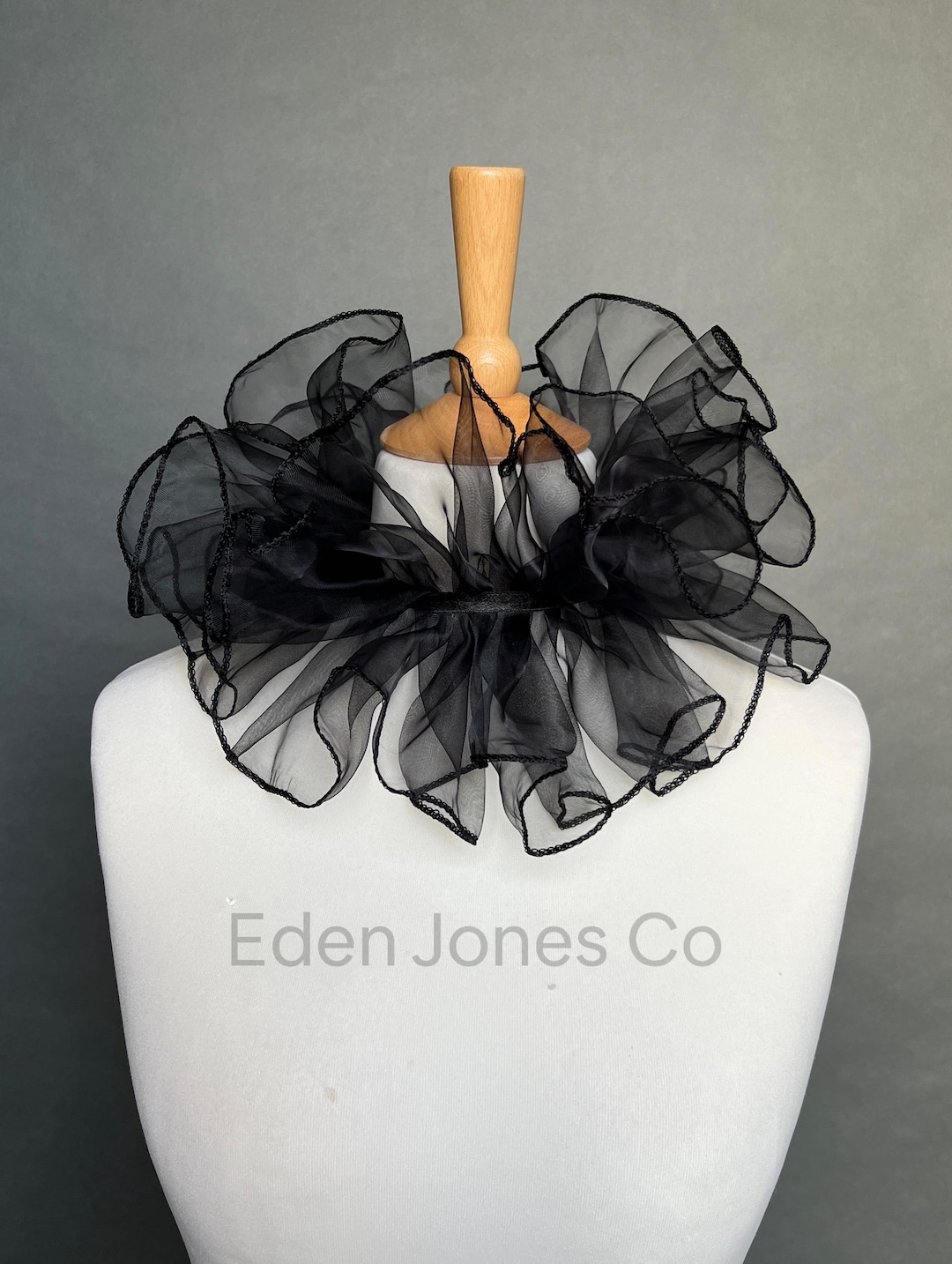Black Organza Neck Ruffle Collar - Burlesque, Circus Costume - Etsy