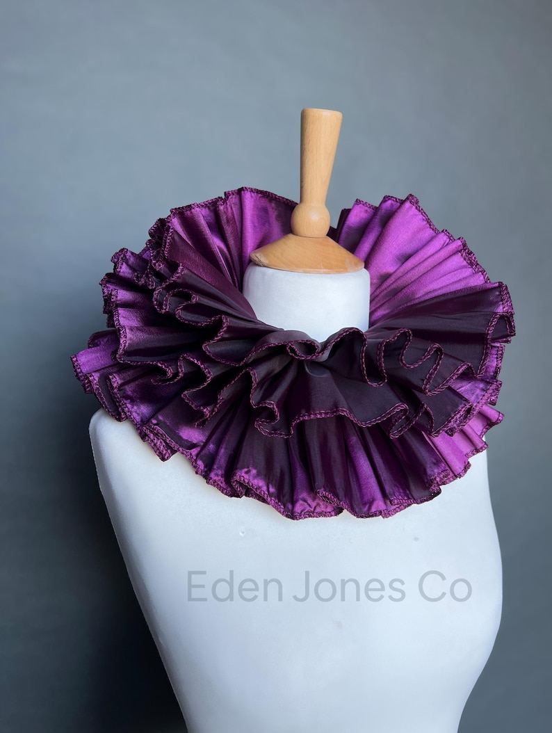 Purple Tafetta Neck Ruffle - Victorian Circus Costume Collar - Etsy