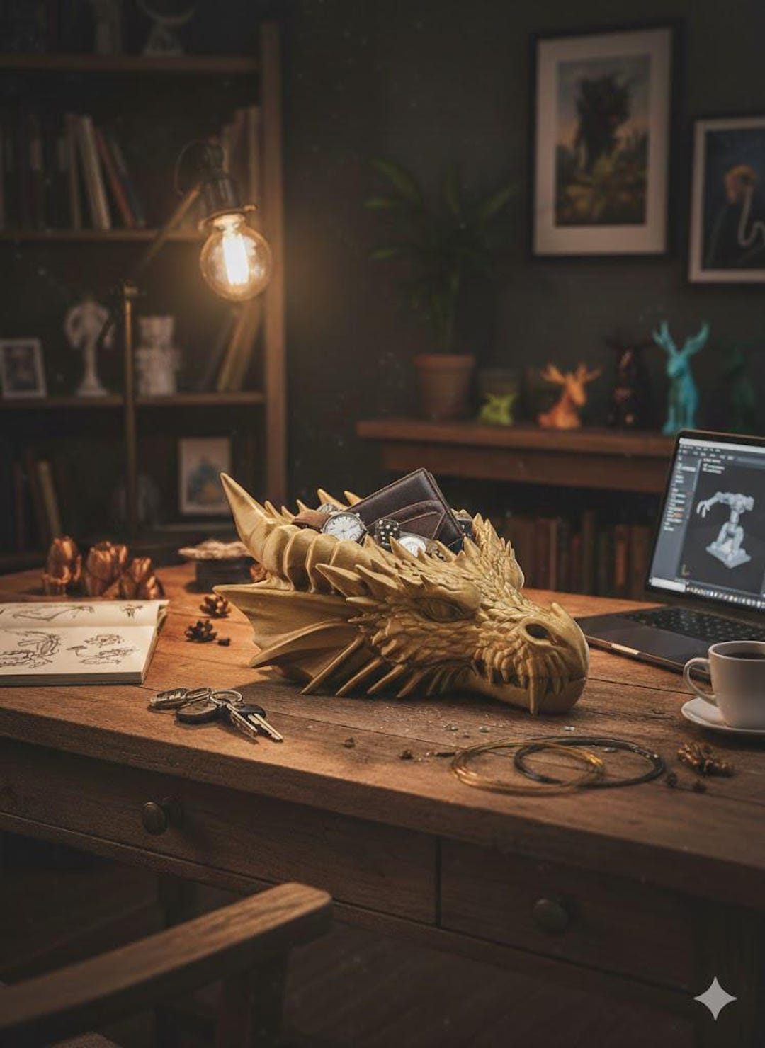 Dragon Head Sculpture: Draco Aureus - Etsy