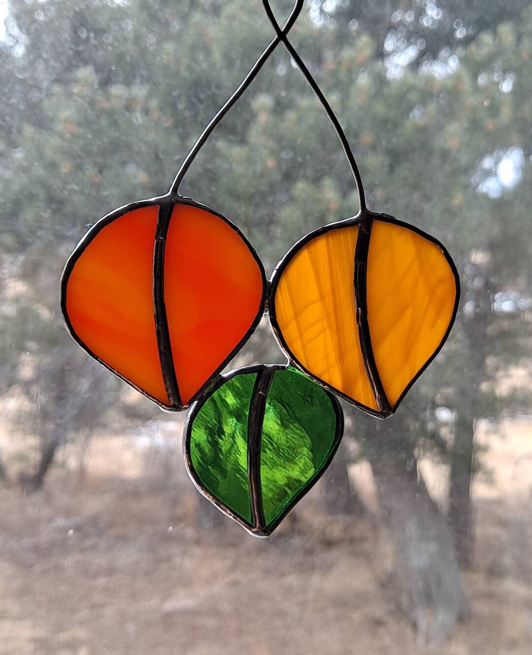 Stained Glass Aspen Leaves, Suncatcher, Handmade Colorful Autumn Leaves ...