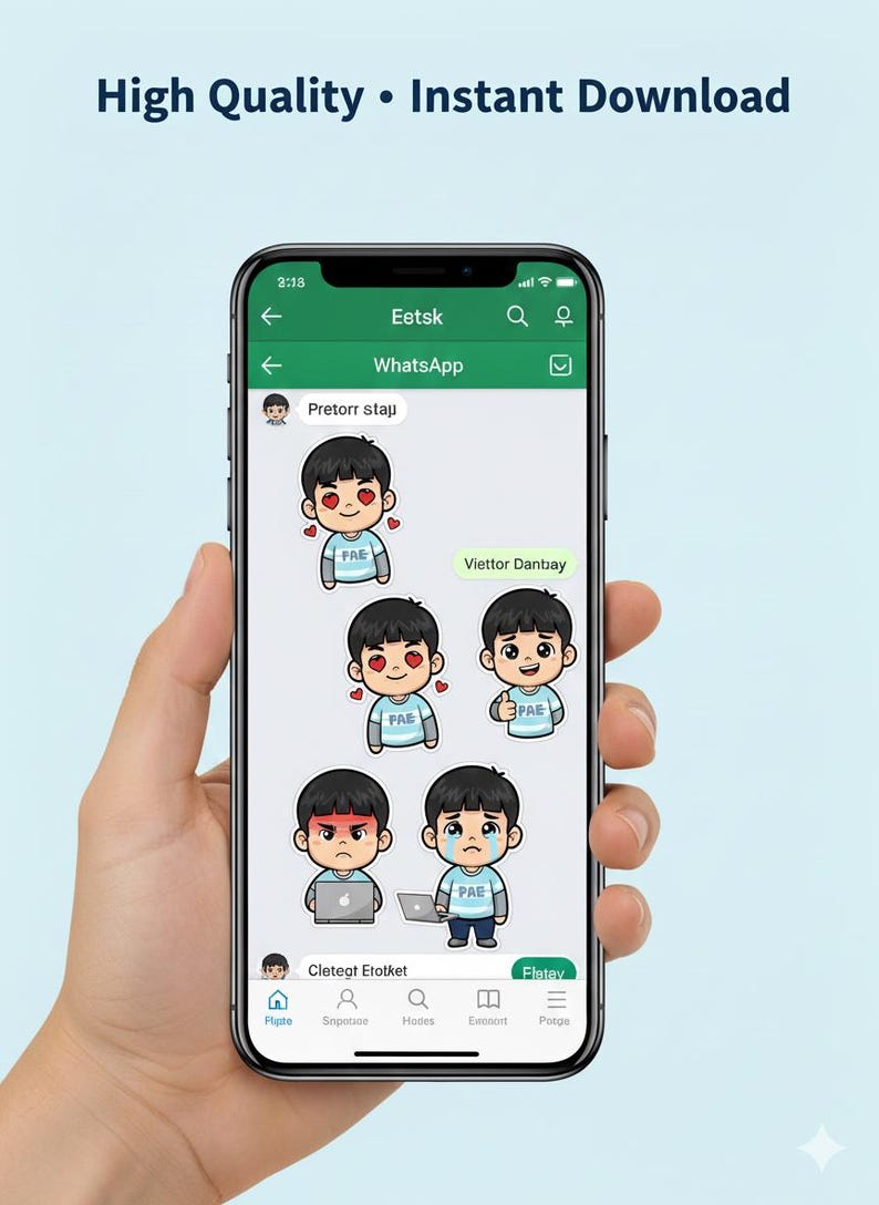 Custom Cartoon Whatsapp Stickers | PNG Chat Stickers | Personalized ...