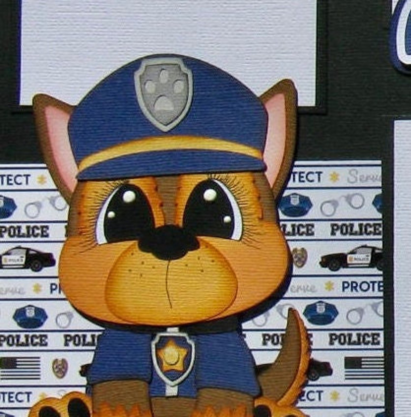 Pre-made Scrapbook Page KIT my Hero Police this is a Kit, Assembly ...