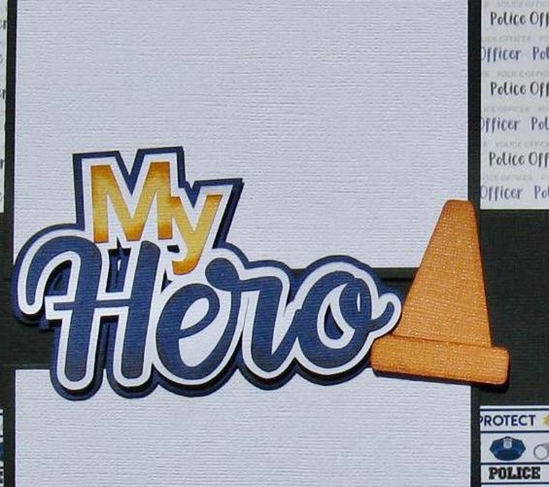 Pre-made Scrapbook Page KIT "my Hero" Chase (this is a Kit, Assembly ...