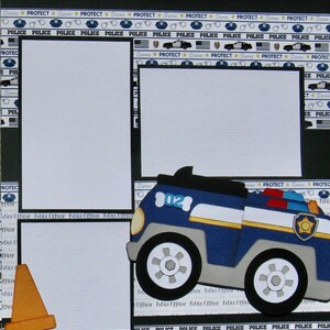 Pre-made Scrapbook Page KIT my Hero Police this is a Kit, Assembly ...