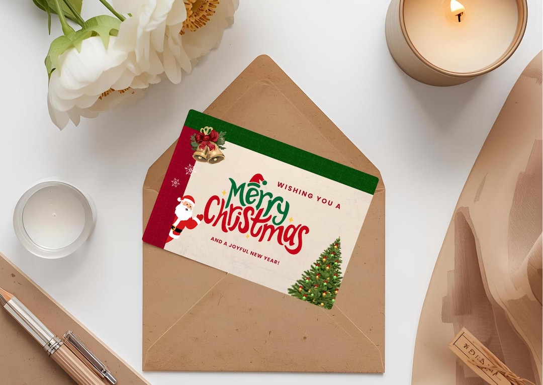 Printable Christmas Card – Holiday Greeting Card – A4/A5/A6 Digital ...