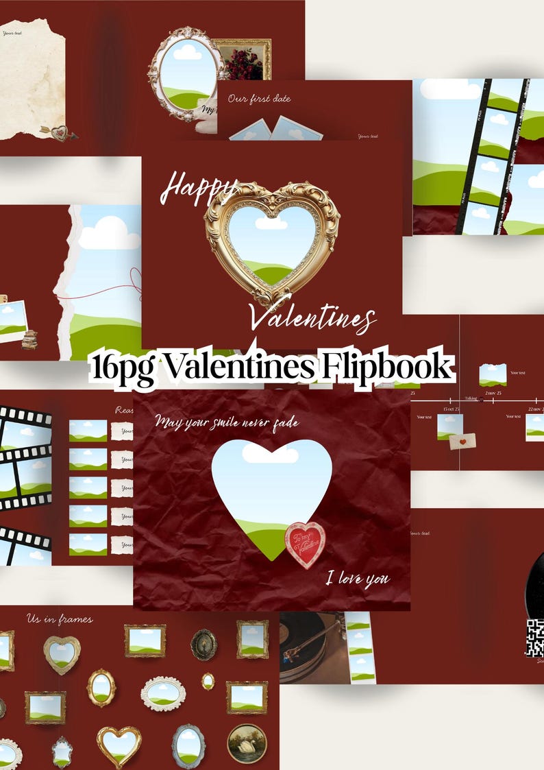 Digital Personalised Valentines Flipbook Custom Love Book for Him or ...