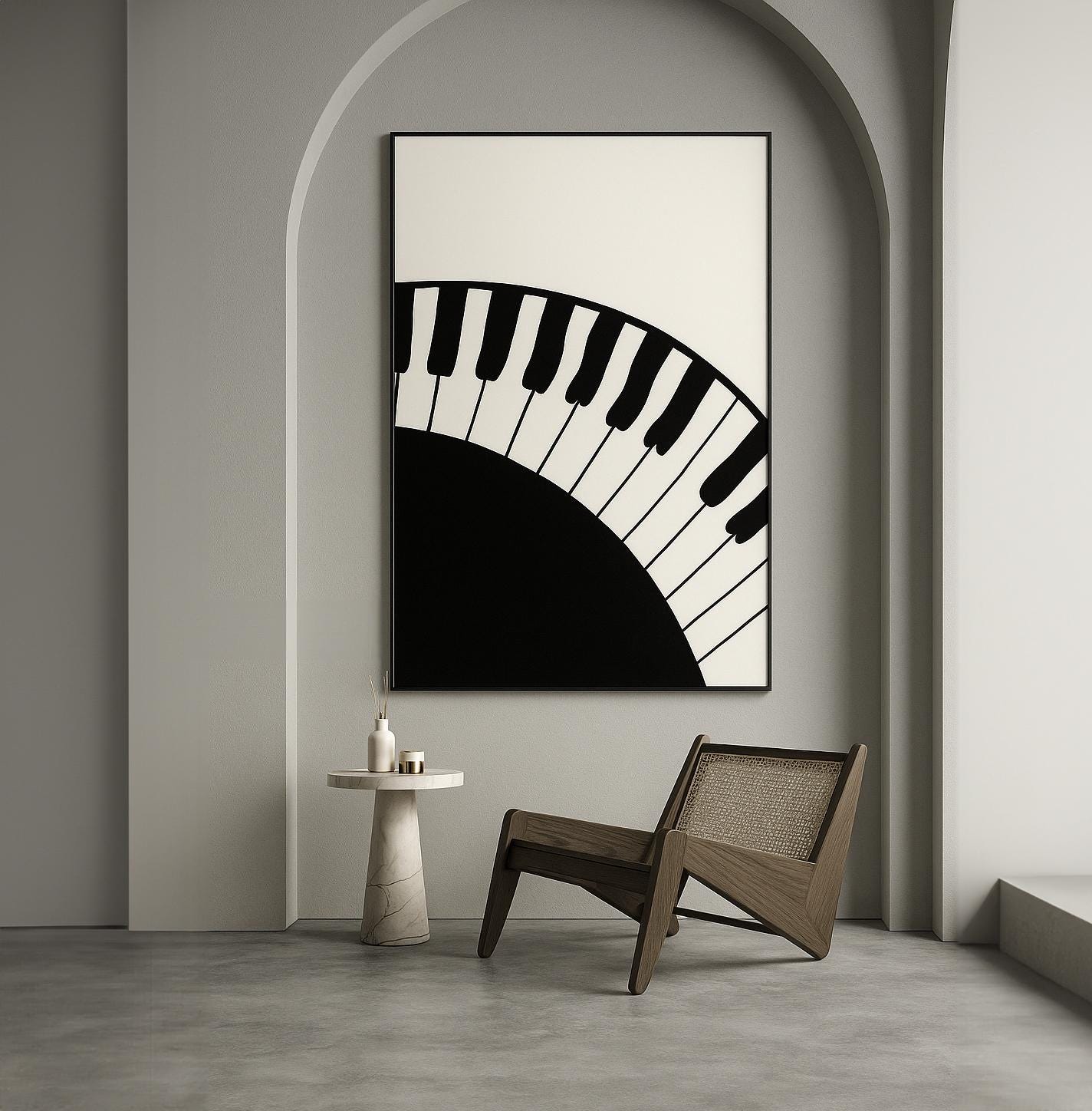 Abstract Piano Keys Art Print, Minimalist Music Room Decor (digital ...
