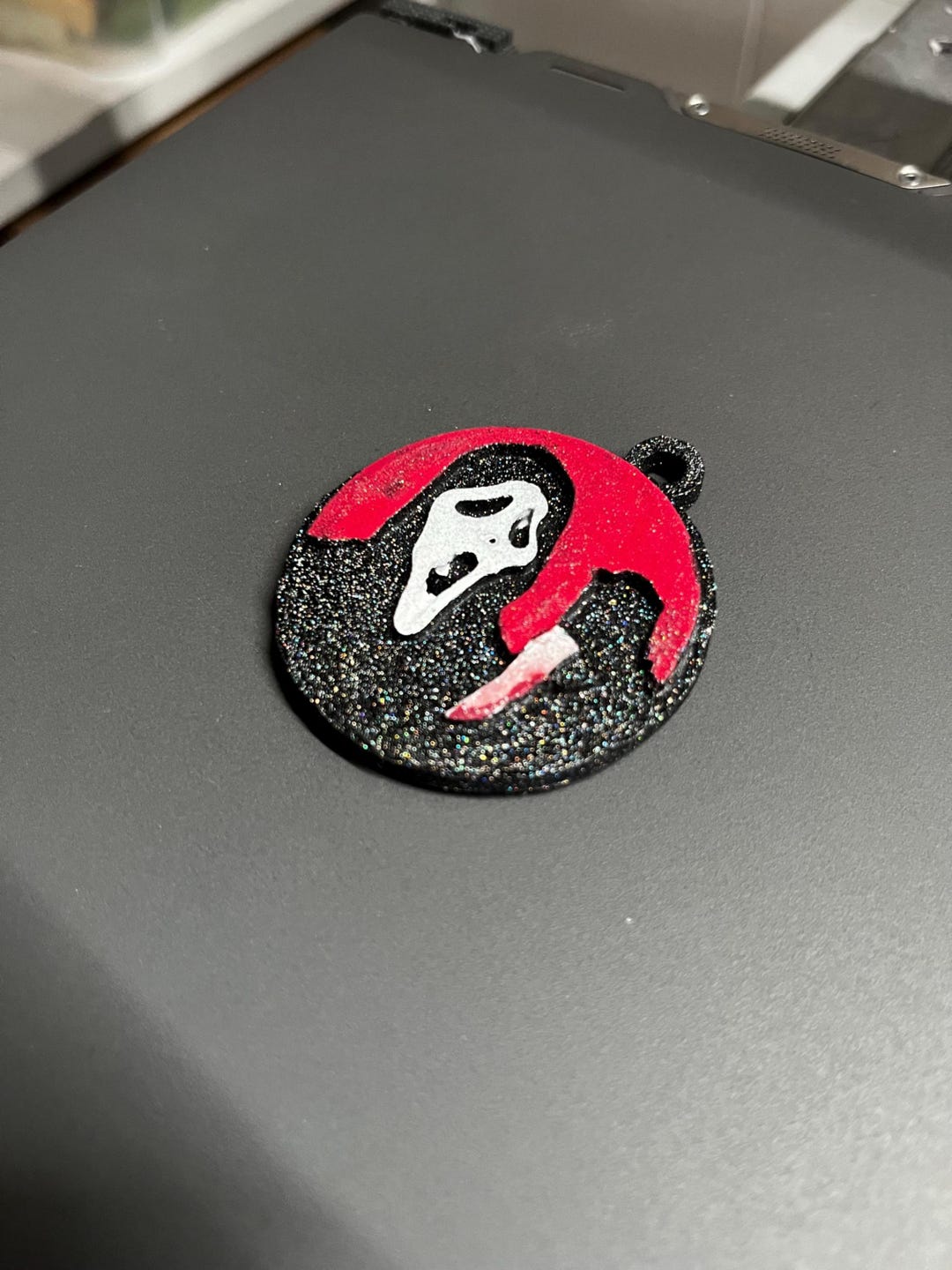 Hand-painted 3D Printed Ghostface Keychain: Chibi Horror Accessory - Etsy