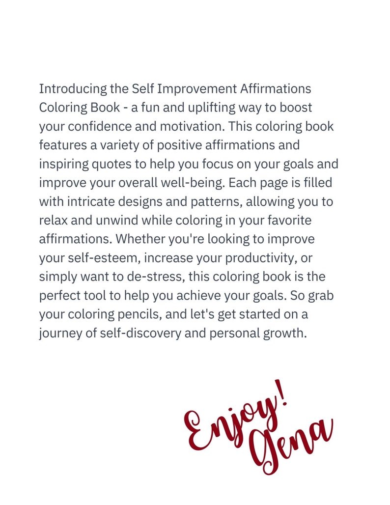 Self Improvement Affirmation Coloring Books-volume 1, Can Do, I AM ...