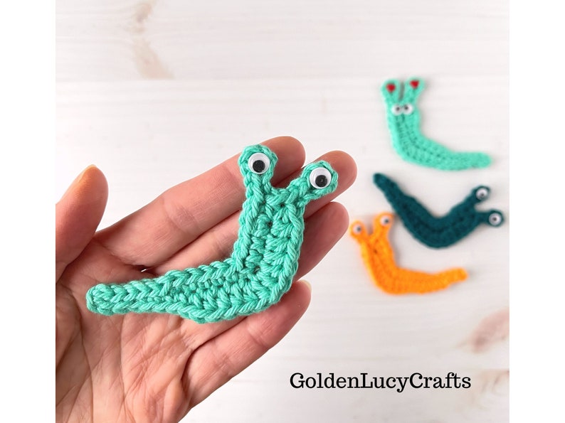 CROCHET PATTERN Slug Applique, Slugs and Kisses, Motif, Embellishment ...
