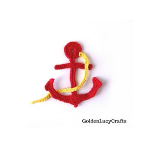 CROCHET PATTERN Anchor Applique Sea Motif Ocean - Etsy